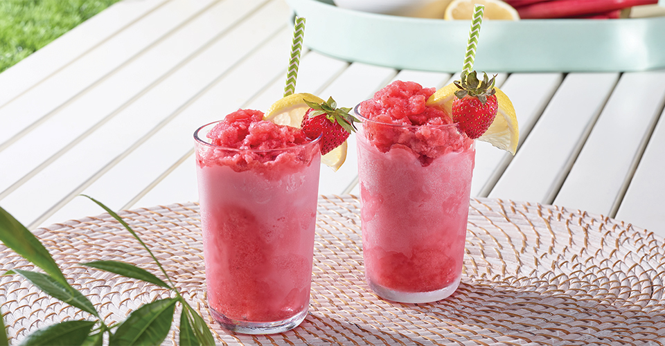 Granité aux fraises, à la rhubarbe et au citron | Marché Bonichoix